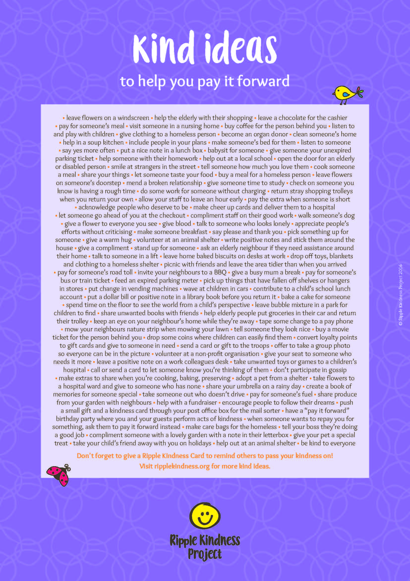 Kind Ideas Poster for Secondary Students and Teachers — EducationHQ